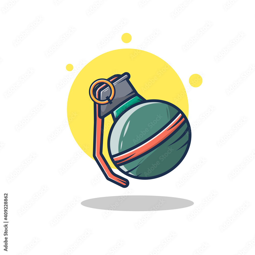 cartoon grenade vector illustration design. flat cartoon style Stock ...