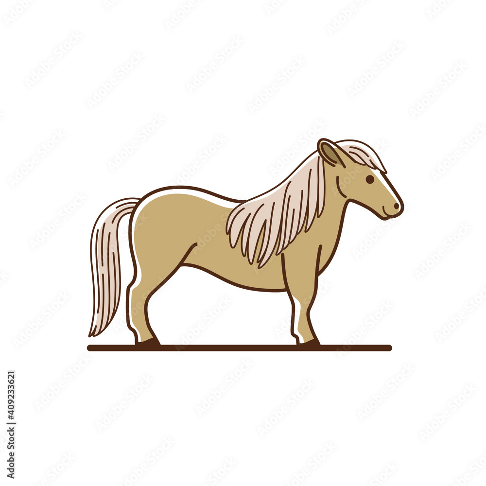 Cartoon pony - cute character for children. Vector illustration in ...