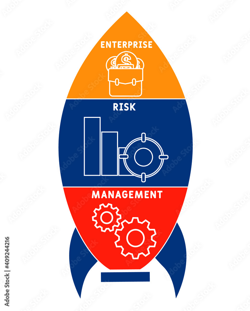 ERM - Enterprise Risk Management acronym. business concept background ...
