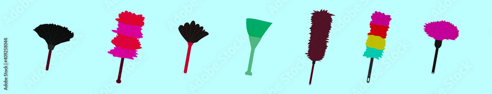 set of feather duster cartoon icon design template with various models ...