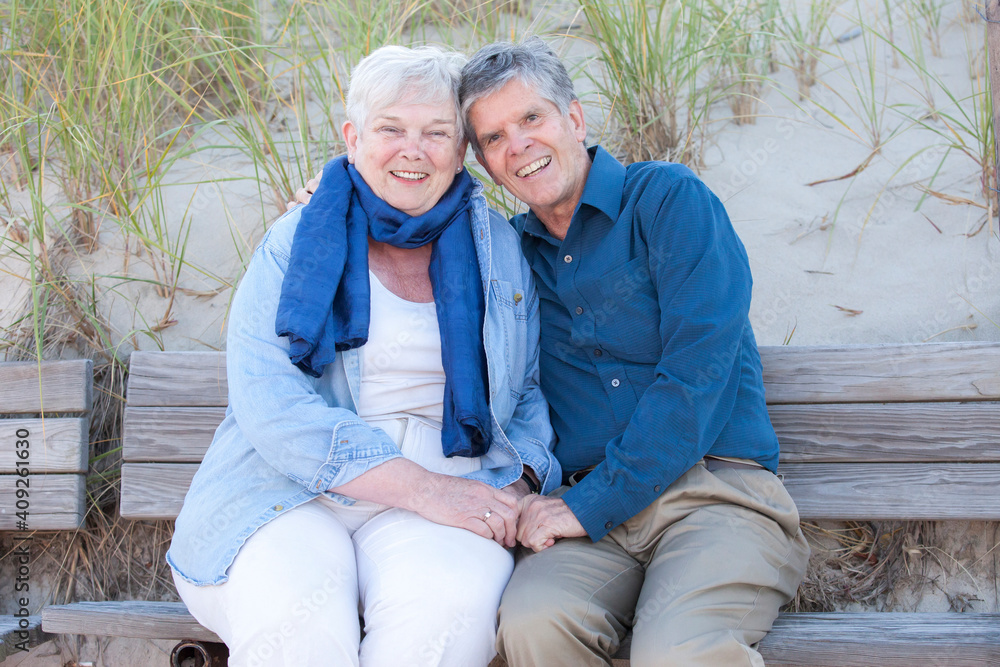 Married couple in their Seventies showing affection at Cold Storage ...