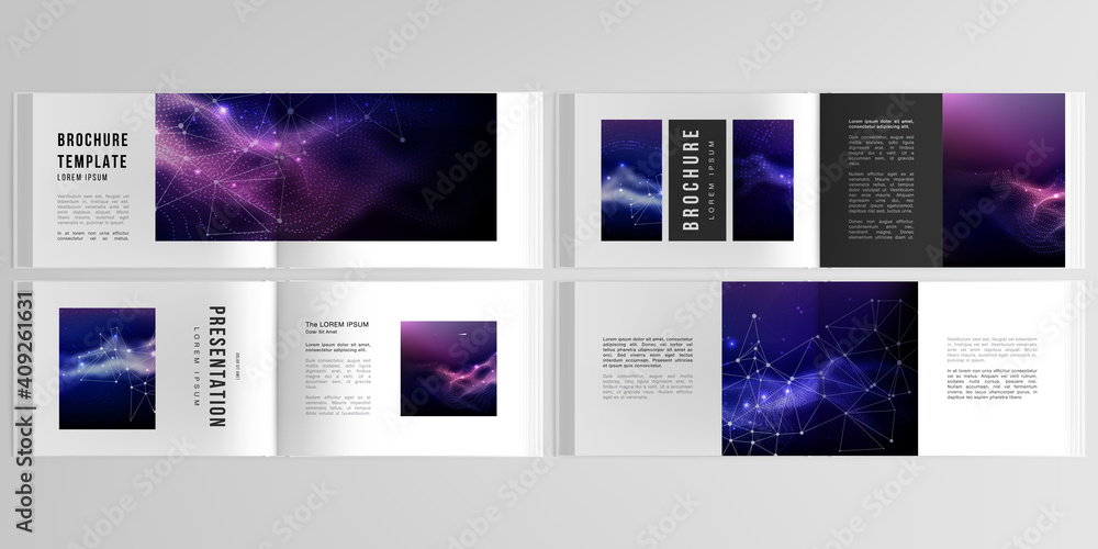 Vector layouts of horizontal presentation templates for landscape ...