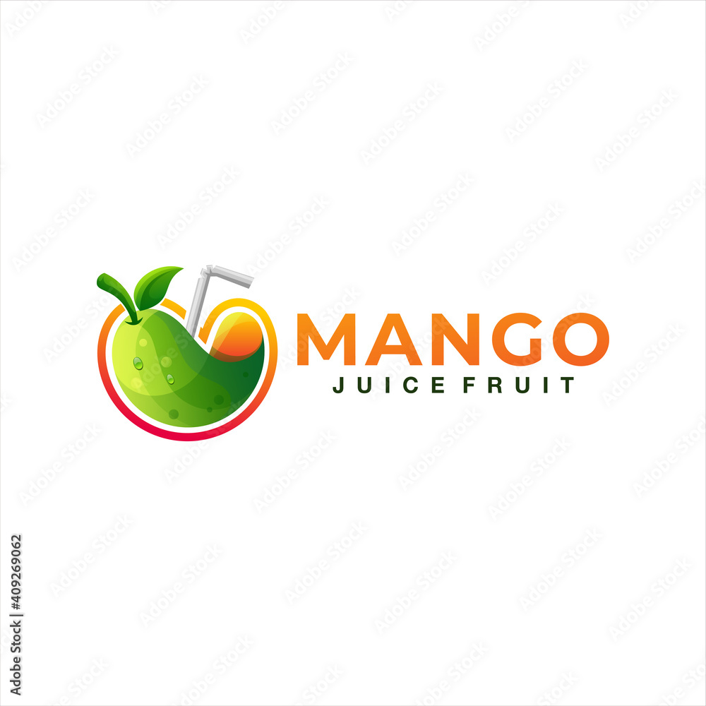 mango fruit gradient logo design Stock Vector | Adobe Stock