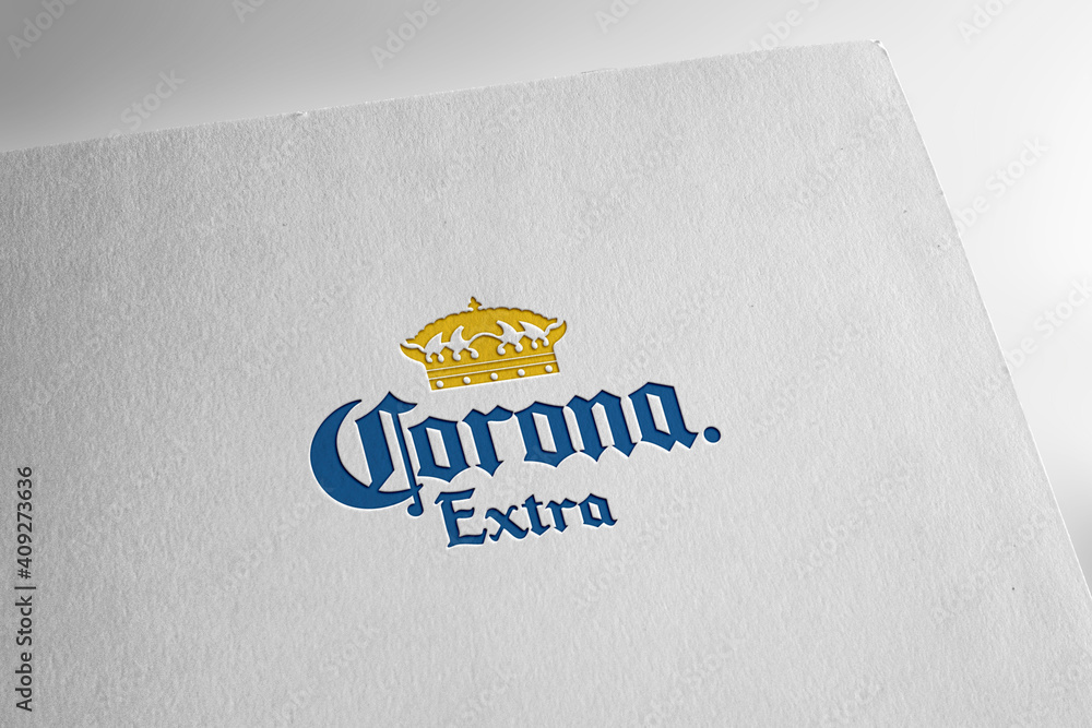 Corona extra logo editorial illustrative, on screen Stock Photo | Adobe ...