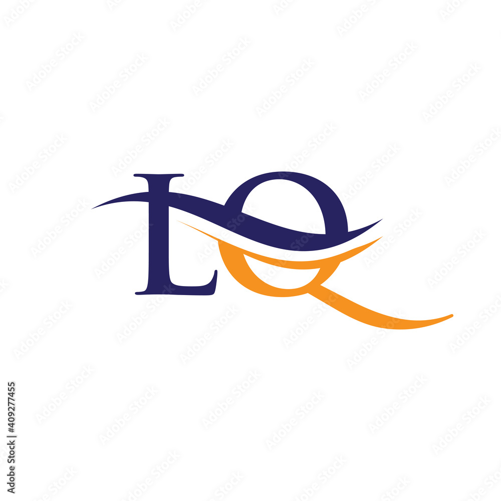 Water Wave LQ Logo Vector. Swoosh Letter LQ Logo Design for business ...