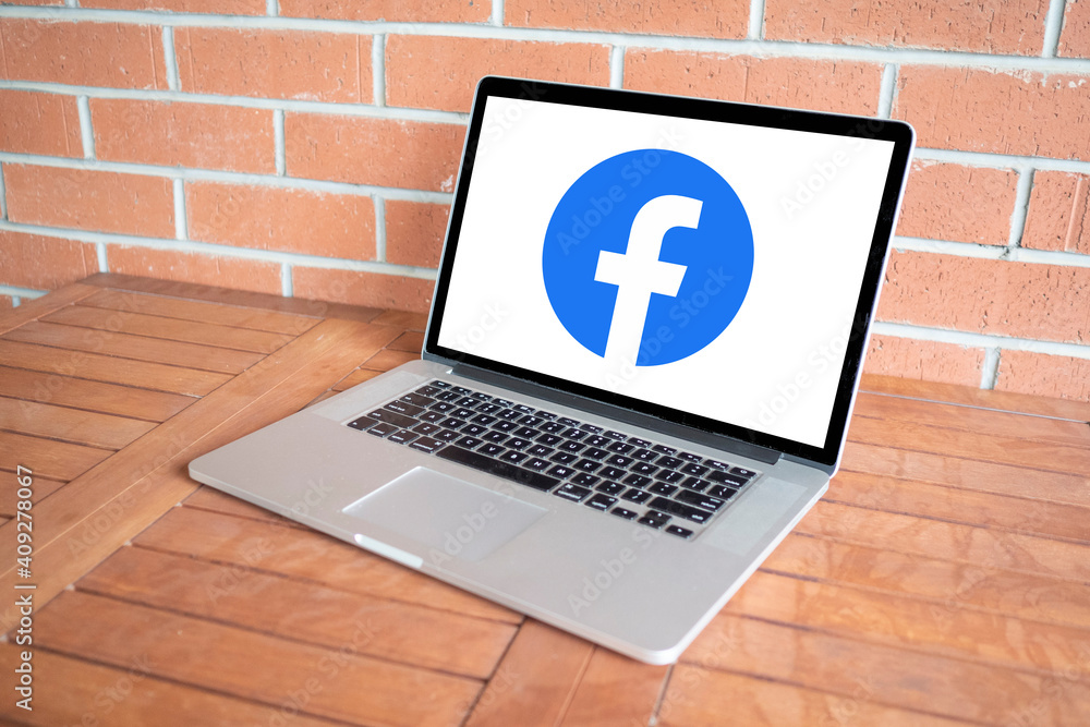 Facebook logo editorial illustrative, on screen Stock Photo | Adobe Stock