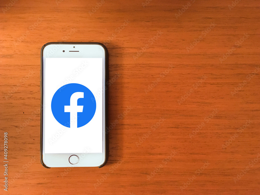 Facebook logo editorial illustrative, on screen Stock Photo | Adobe Stock