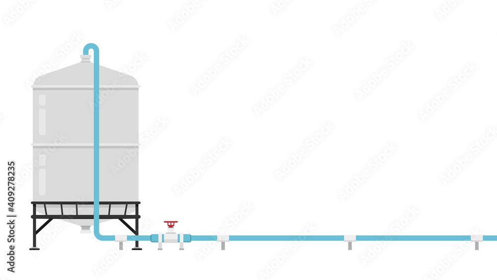 Water tank vector. water tank on white background. Stock Vector | Adobe ...