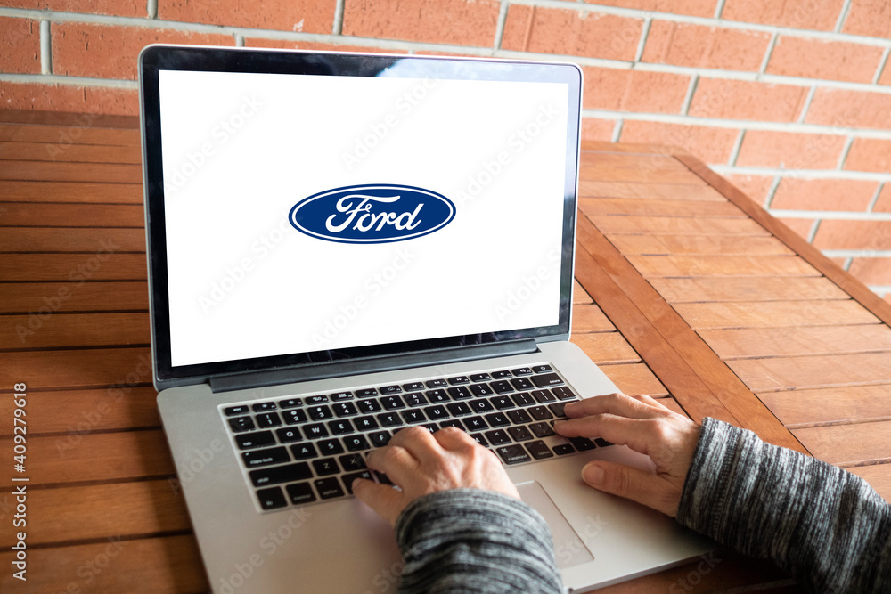 Ford logo editorial illustrative, on screen Stock Photo | Adobe Stock