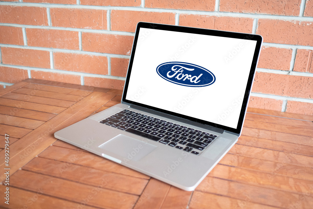 Ford logo editorial illustrative, on screen Stock Photo | Adobe Stock