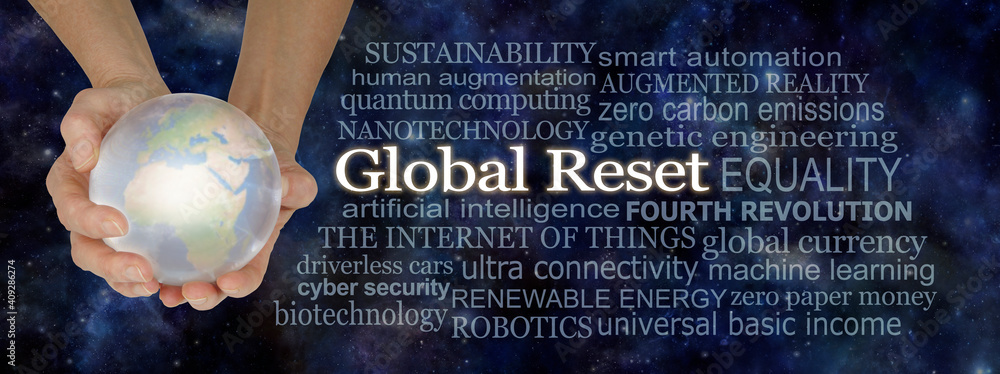 Looking ahead at the Great Reset - hands holding large crystal ball ...
