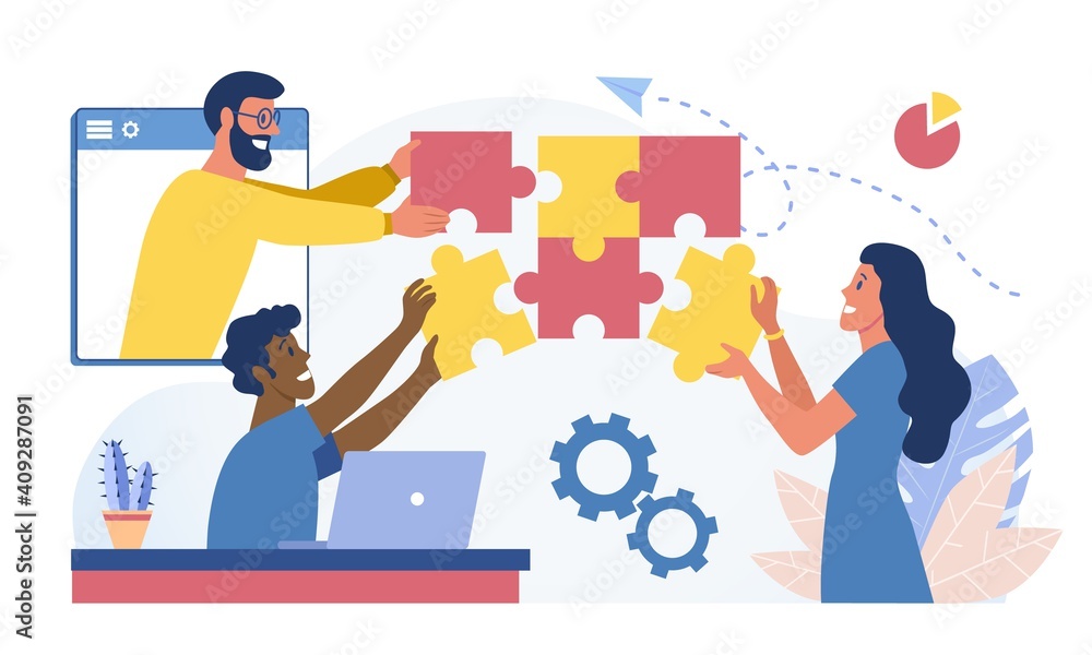 People working together. Abstract concept of joint teamwork, business ...