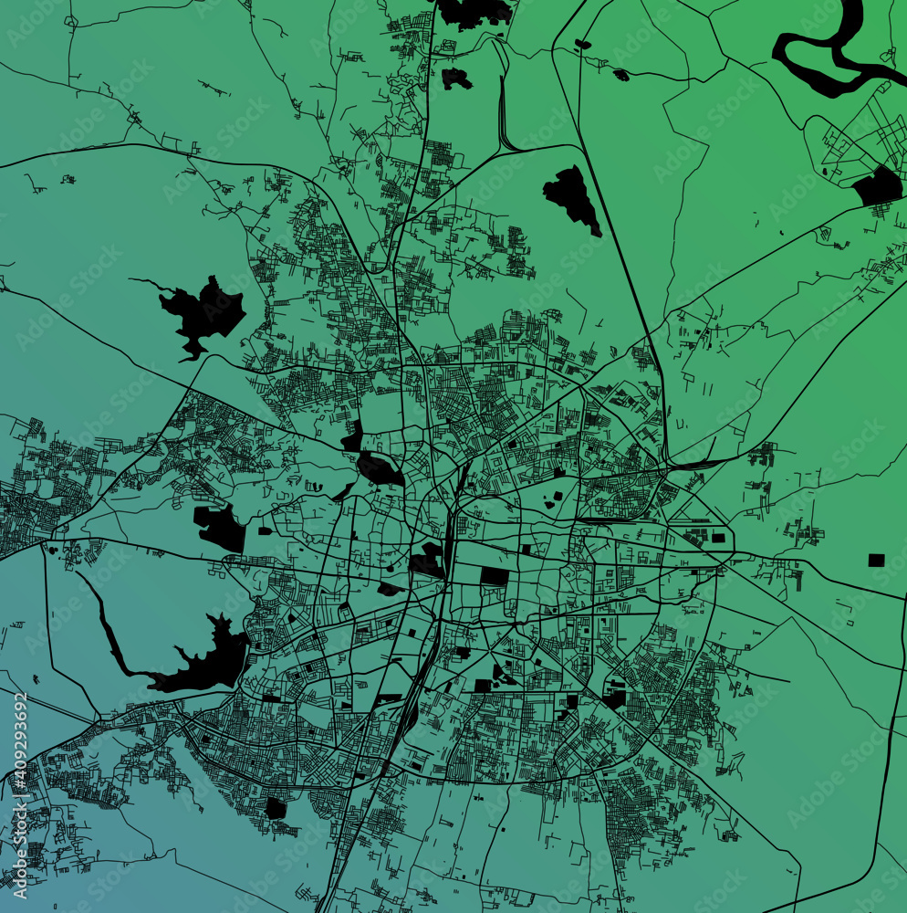 Vecteur Stock Nagpur, Maharashtra, India (IND) - Urban vector megacity ...