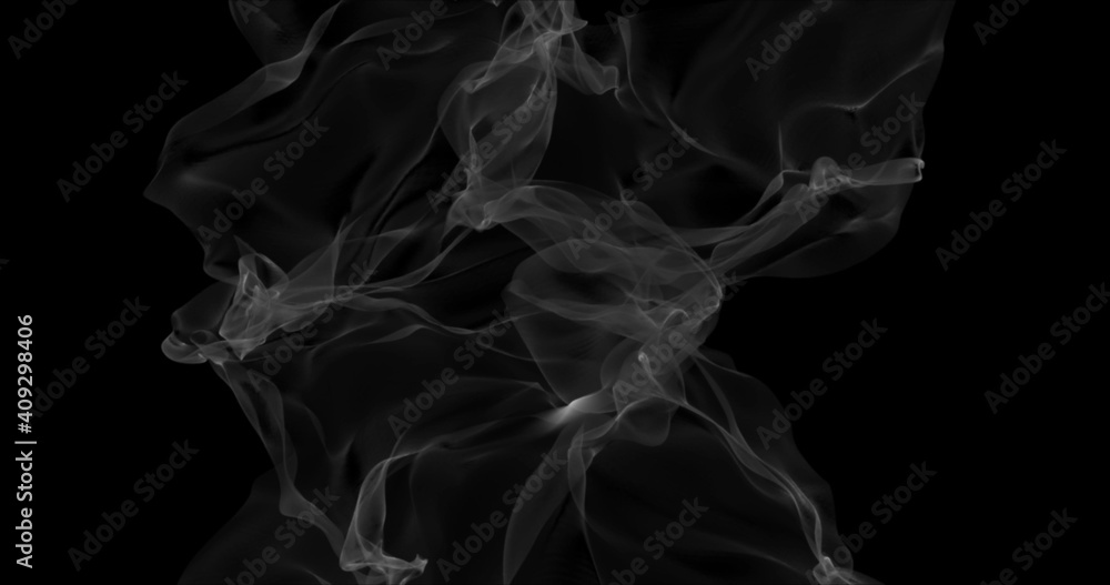 Floating white smoke on black background. Dry ice smoke fog Abstract ...
