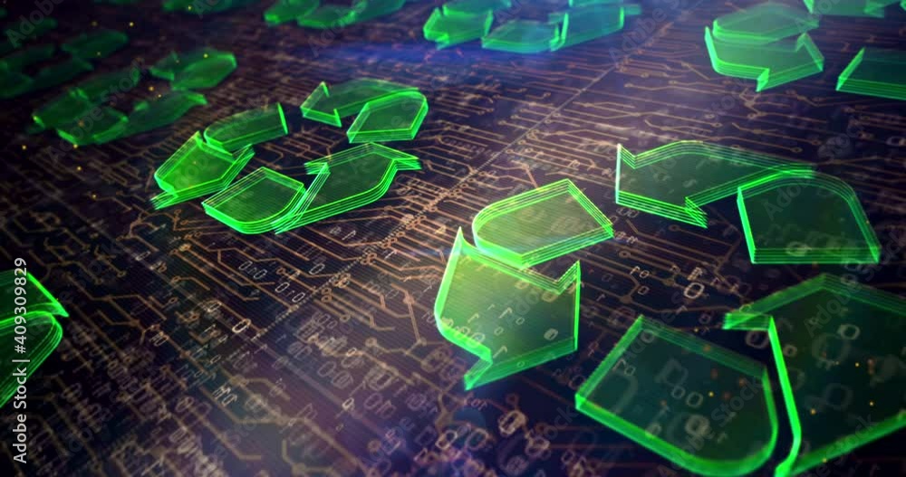 Recycling symbol, environment, ecology, reduce e-waste, green ...