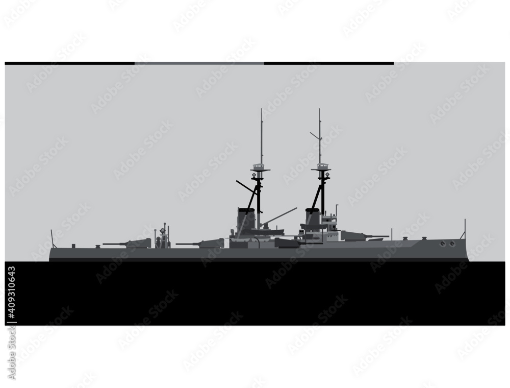 HMS ST. VINCENT 1909. Royal Navy battleship. Vector image for ...