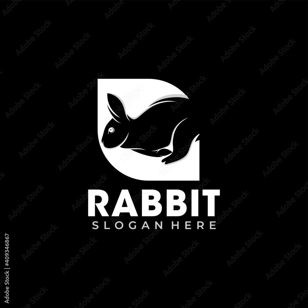 Rabbit logo template vector icon symbol illustration Stock Vector ...