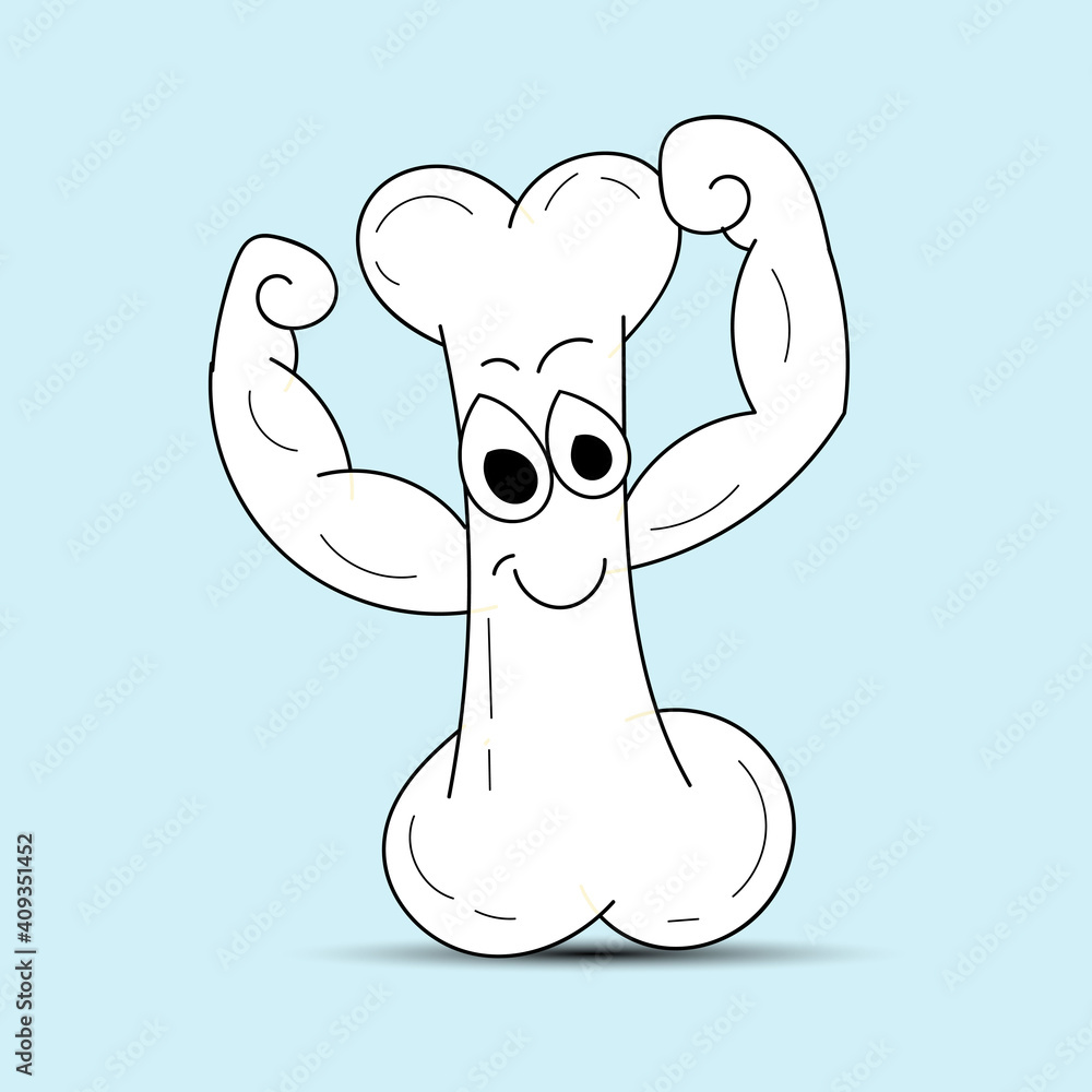 Vetor de Strong bone illustration concept showing its muscle in flat ...