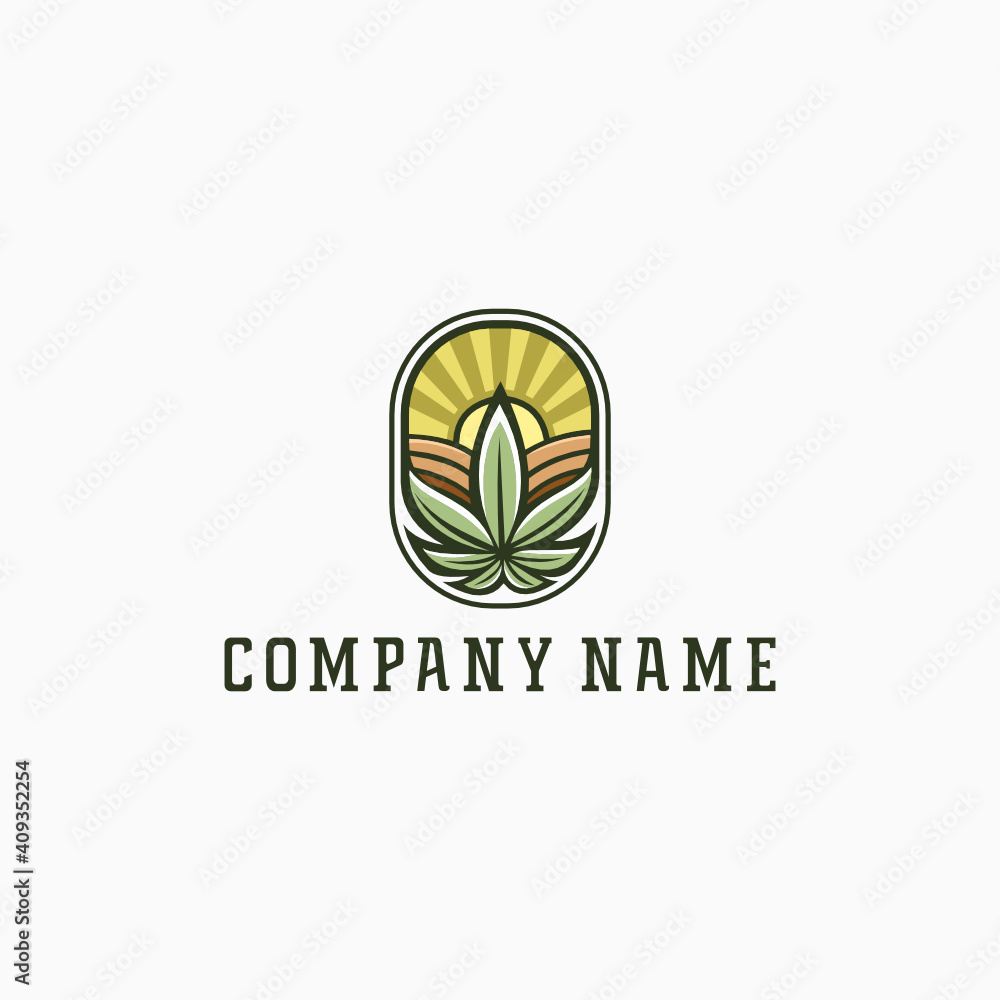 abstract green cannabis logo design Stock Vector | Adobe Stock