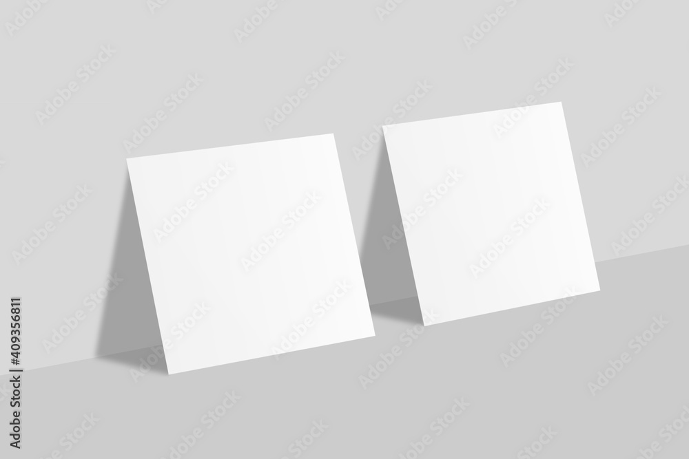 Realistic blank square business card illustration for mockup Stock ...