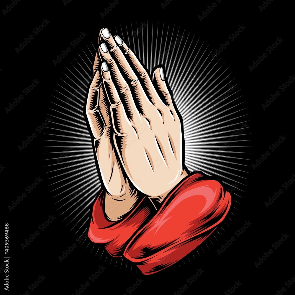 praying hand vector logo illustration Stock Vector | Adobe Stock