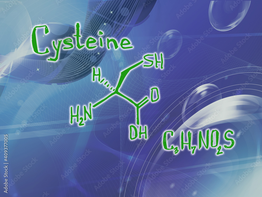 Chemical molecular formula of the amino acid cysteine b . Infographics ...