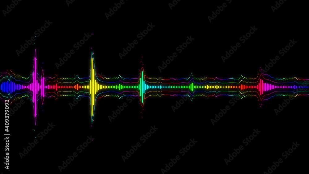 Abstract bounce line spectrum waveform spectral wave design on black ...