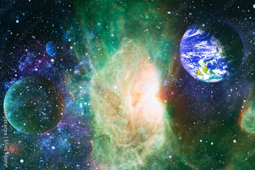 planets, stars and galaxies in outer space showing the beauty of space ...