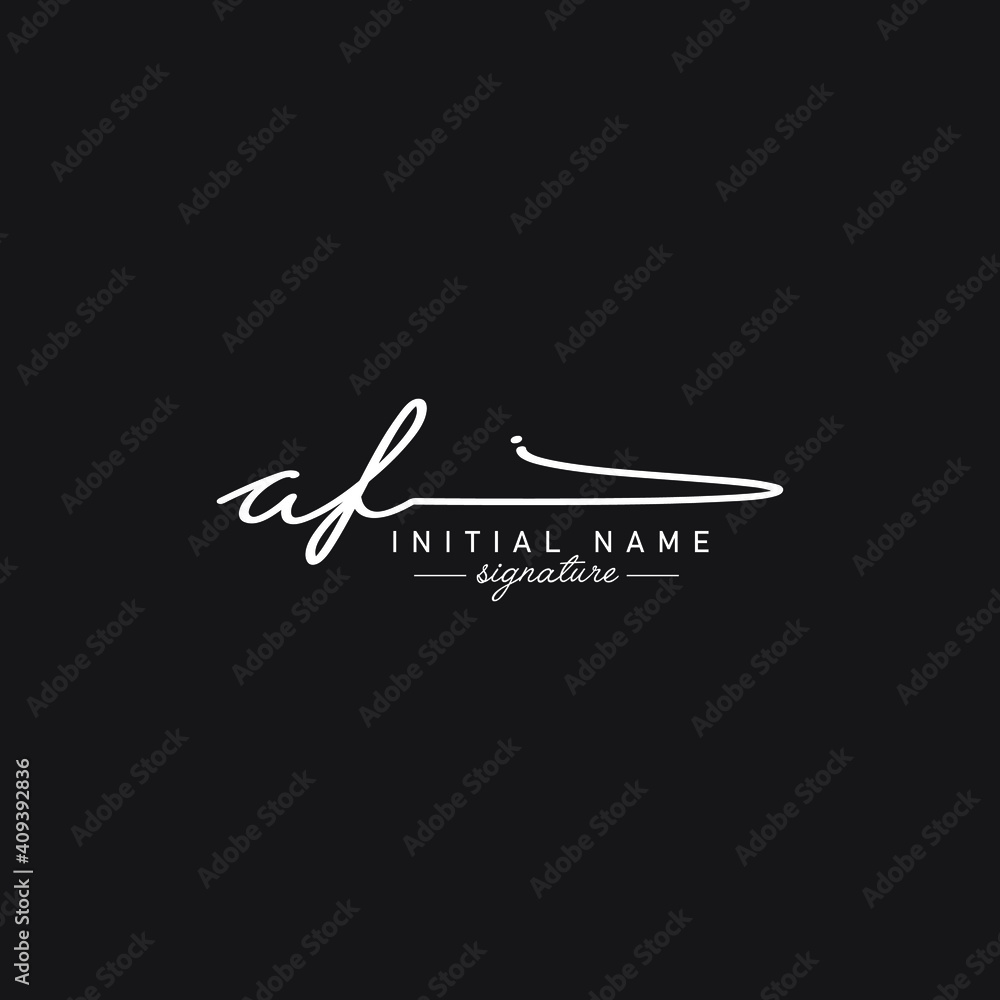 Initial Letter AF Logo - Handwritten Signature Logo Stock Vector ...