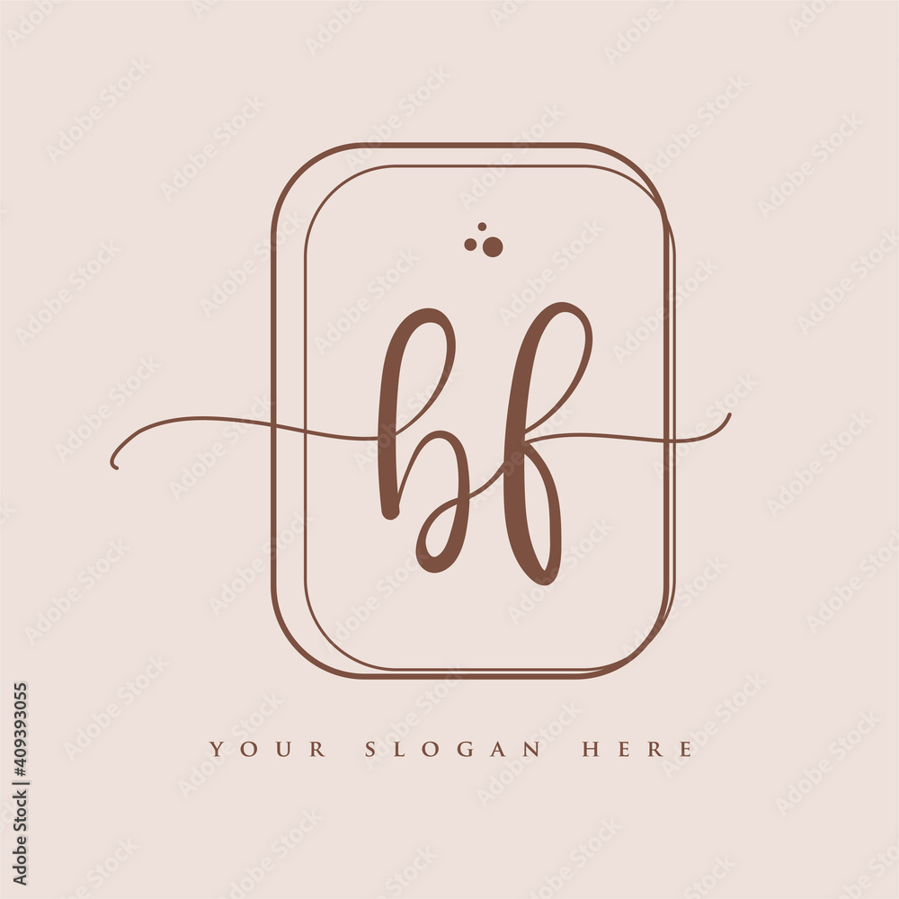 BF Initial handwriting logo. Hand lettering Initials logo branding ...