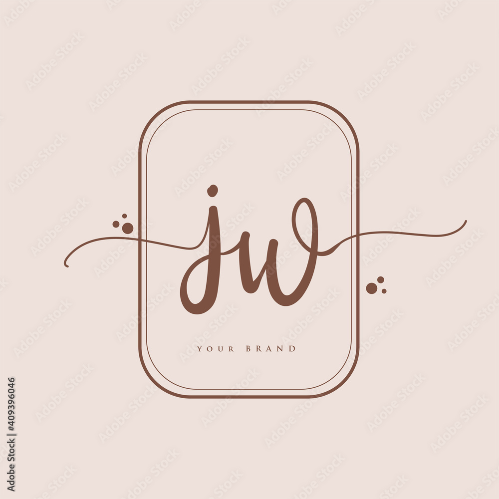 JW Initial handwriting logo. Hand lettering Initials logo branding ...