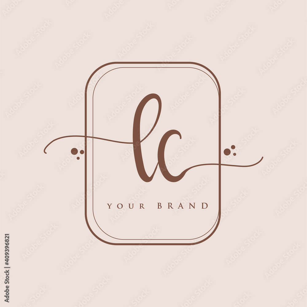 LC Initial handwriting logo. Hand lettering Initials logo branding ...