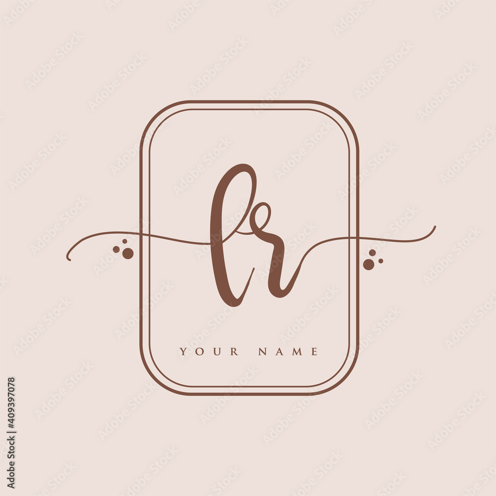 LR Initial handwriting logo. Hand lettering Initials logo branding ...