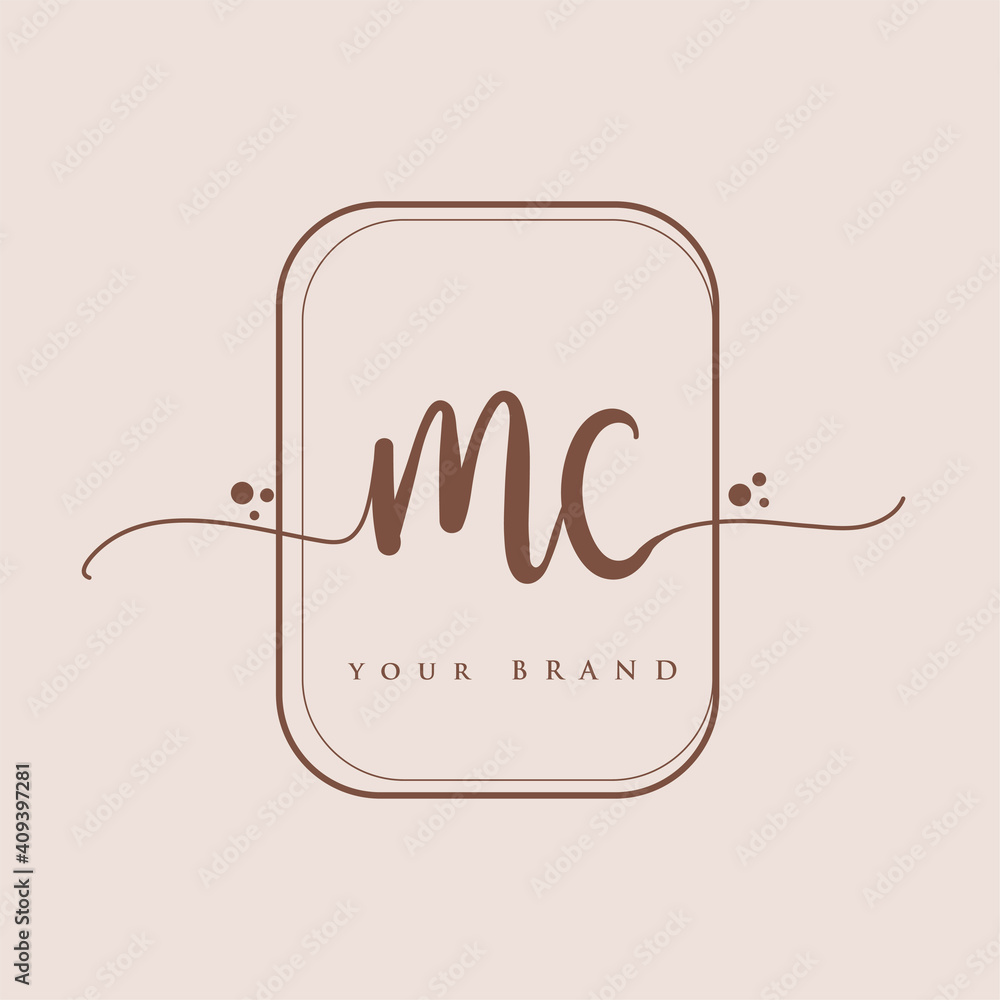 MC Initial handwriting logo. Hand lettering Initials logo branding ...