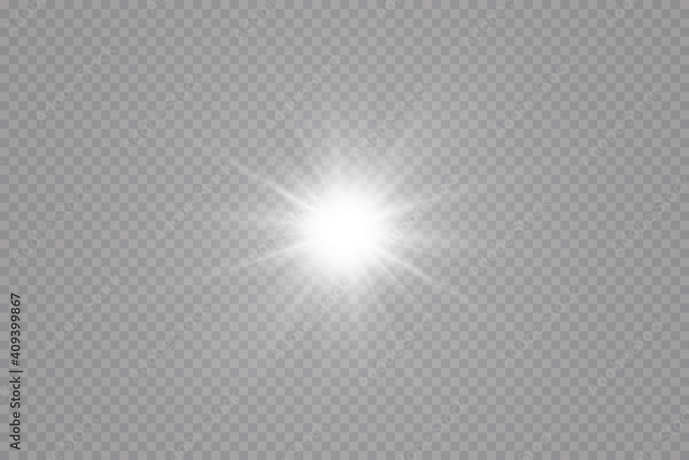 Glow effect. Star sparkles on a transparent background. Vector ...
