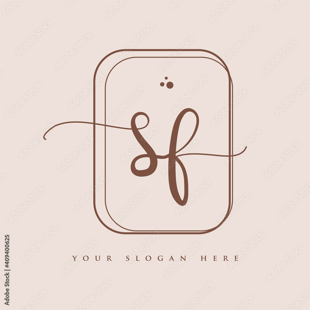 SF Initial handwriting logo. Hand lettering Initials logo branding ...