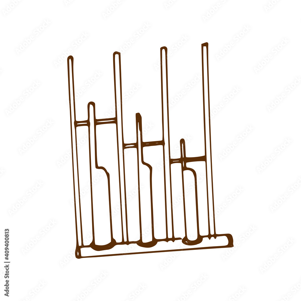 traditional musical instrument vector illustration isolated on white ...