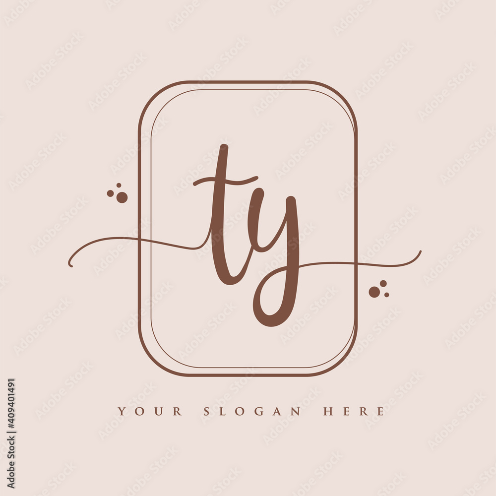TY Initial handwriting logo. Hand lettering Initials logo branding ...