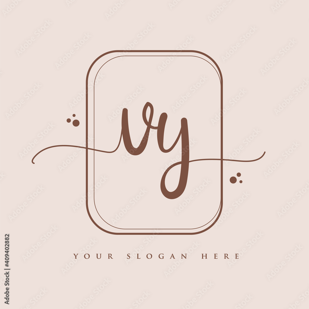 VY Initial handwriting logo. Hand lettering Initials logo branding ...