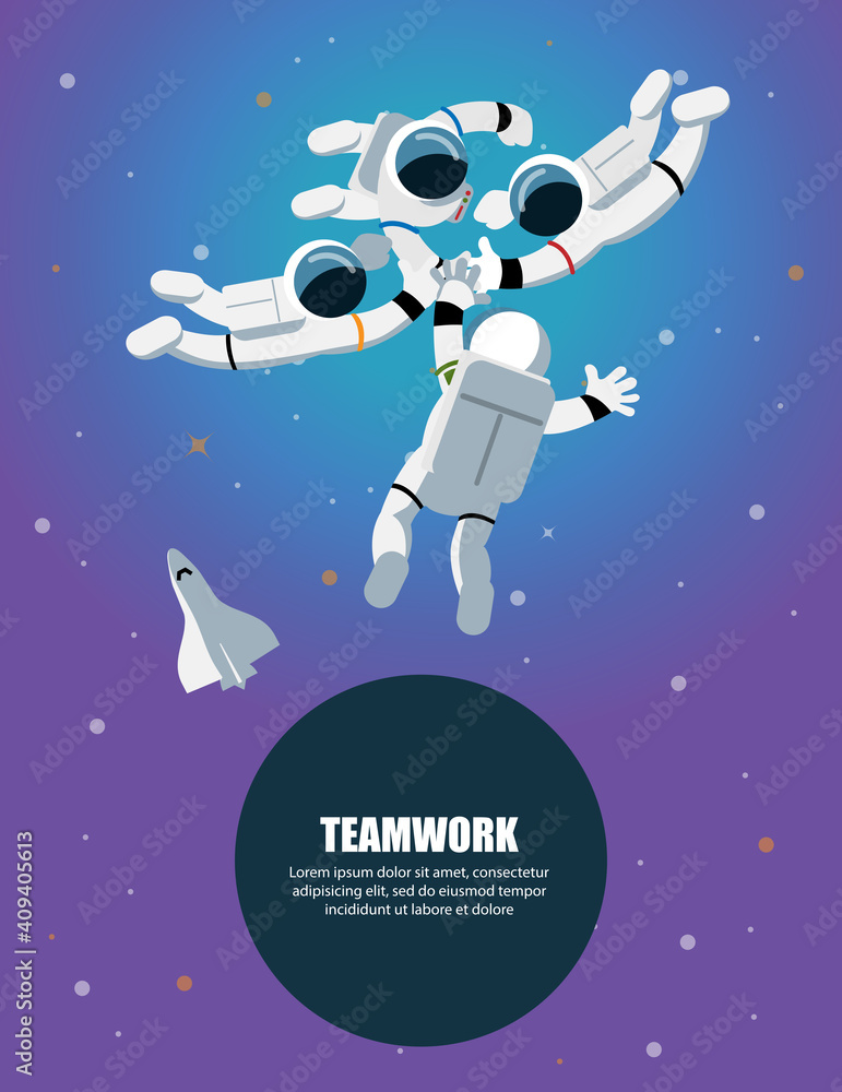 Astronauts teamwork working together,Business People teamwork ,Vector ...