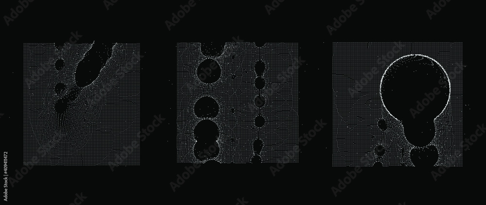 Ordered array of particles, surface made of dots. Conceptual ...