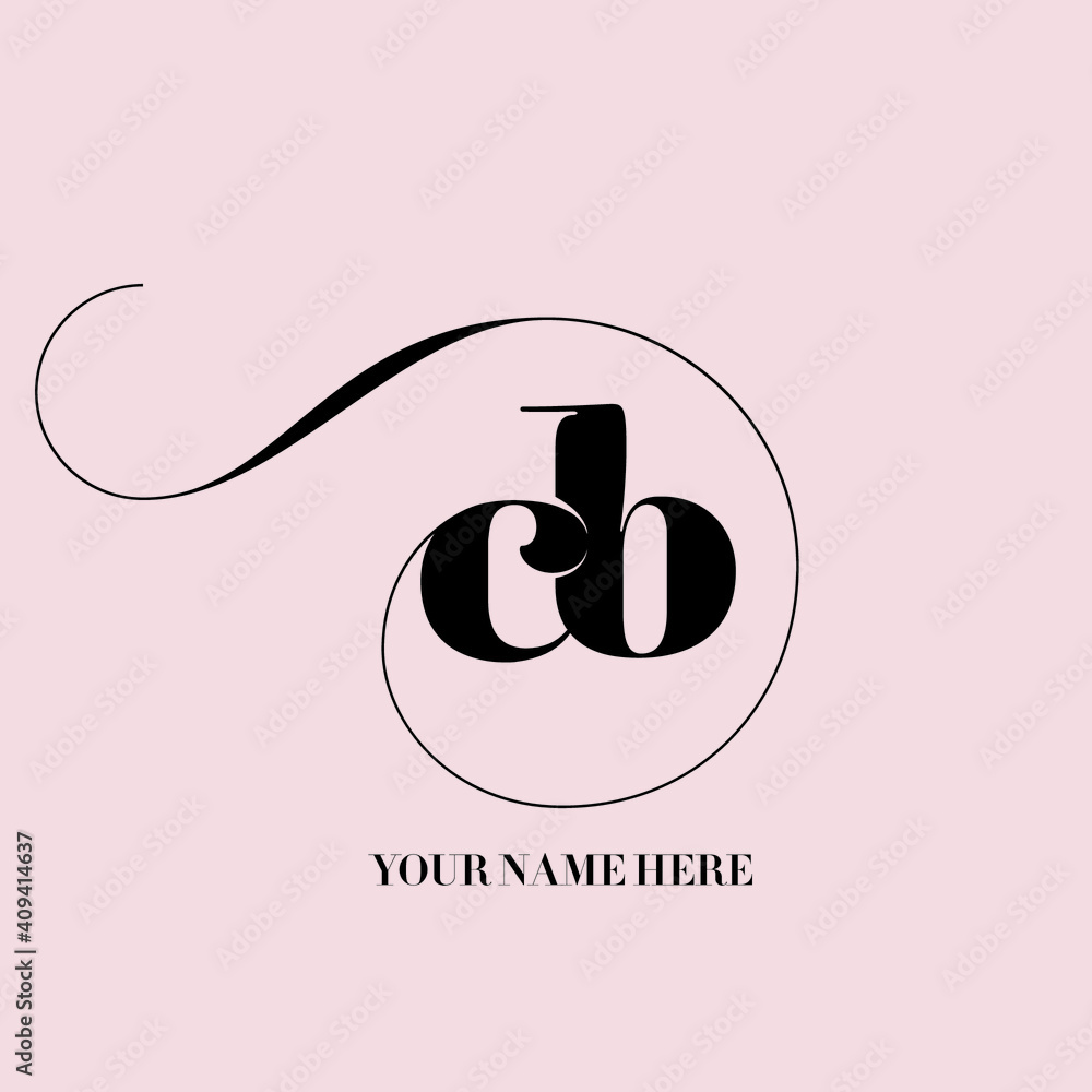 CB monogram logo.Abstract typographic signature icon.Letter c and ...