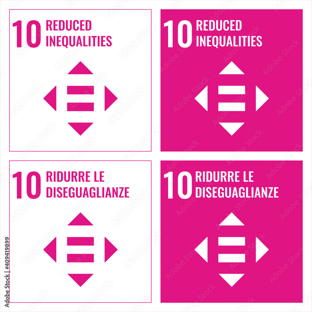 ภาพประกอบสต็อก 10 Reduced Inequalities Agenda 2030 Corporate Social