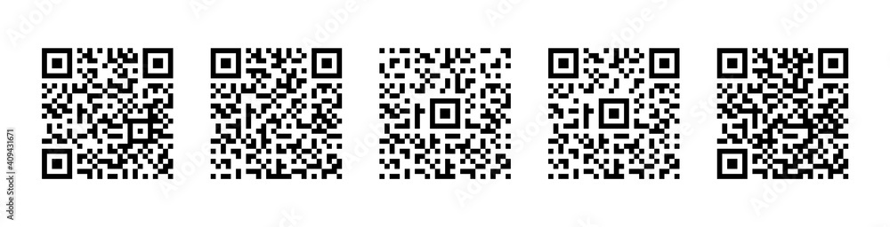 Set QR code icon. Sample of vector QR code for scanning a smartphone ...