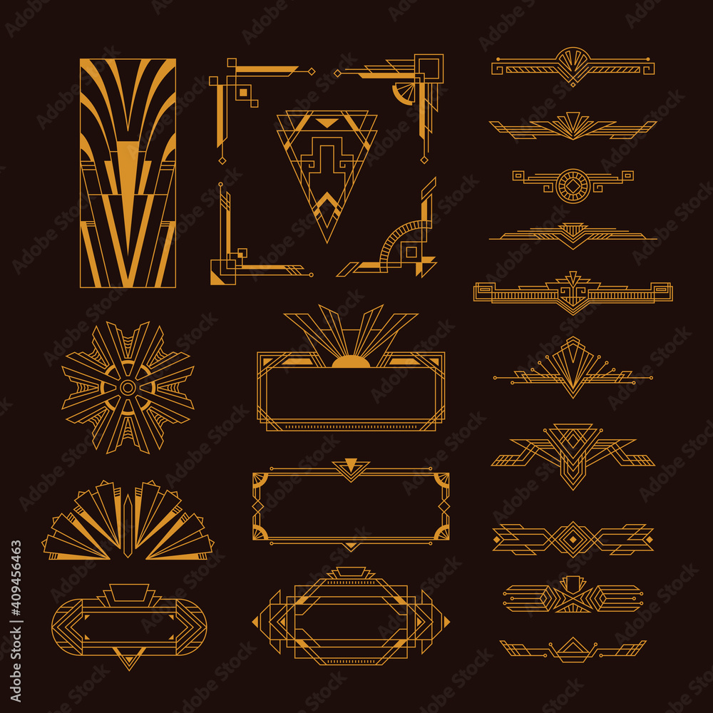 Art Deco Elements Set Stock Vector | Adobe Stock