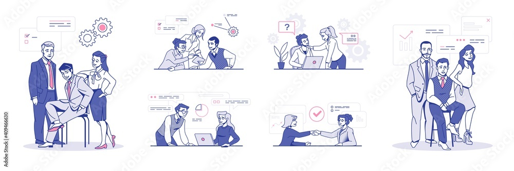 Office team. Businessmen working together, young successful workers ...
