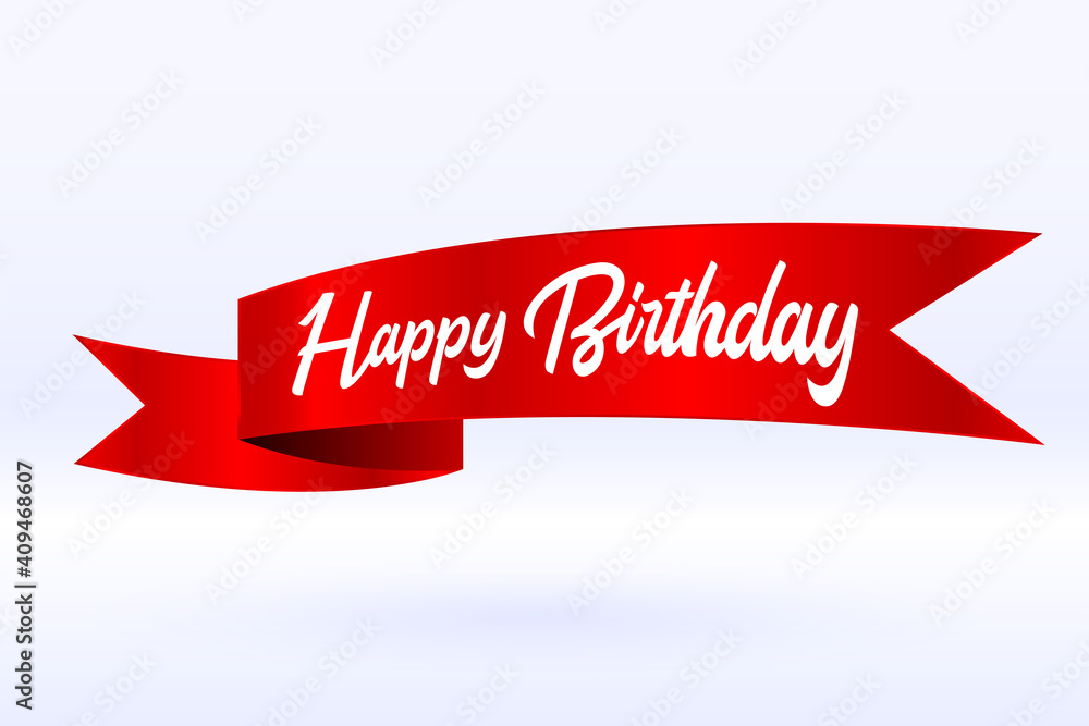 happy birthday celebration ribbon background design Stock Vector ...