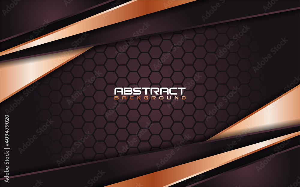 Abstract Dark Brown Combine with Golden Lines. Long Horizontal ...