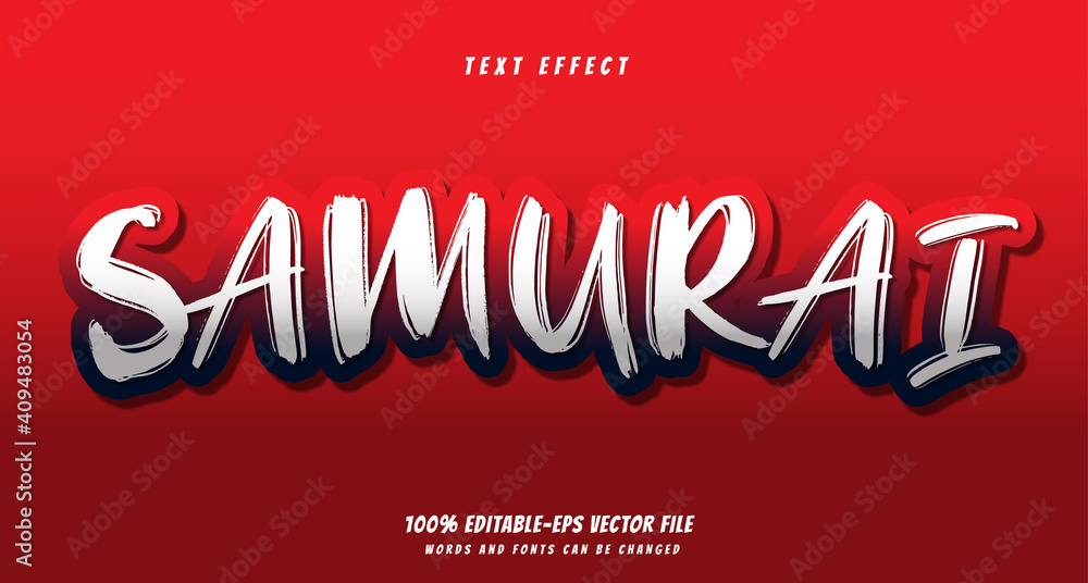 samurai text effect design vector Stock Vector | Adobe Stock
