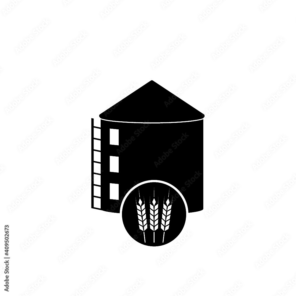 Wheat Silo icon isolated on white background Stock Vector | Adobe Stock